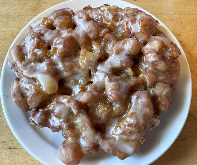 The apple fritter looks like it had a wild night out &ndash; deliciously disheveled, glazed, and absolutely worth every calorie-laden bite.