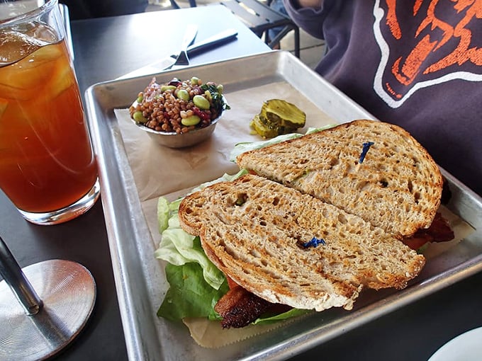 A BLT elevated beyond the humble sandwich's origins. That side of grain salad isn't just healthy&mdash;it's actually delicious. Miracles do happen.
