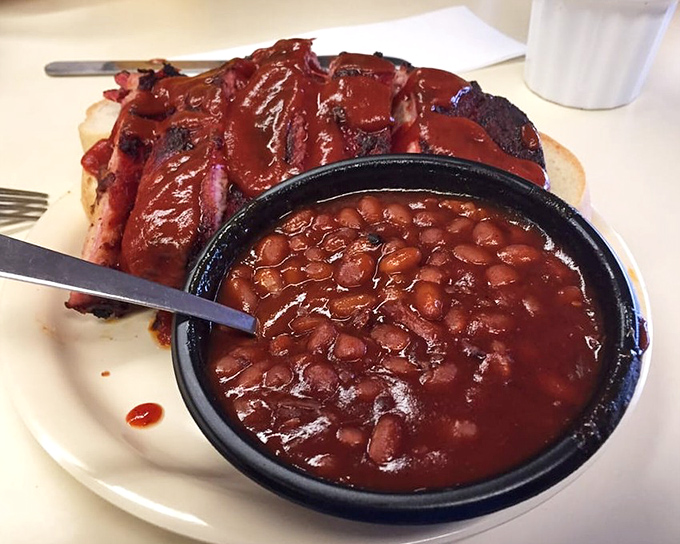 That's not just a sandwich and beans&mdash;it's a barbecue love story on a plate, complete with the happiest ending.