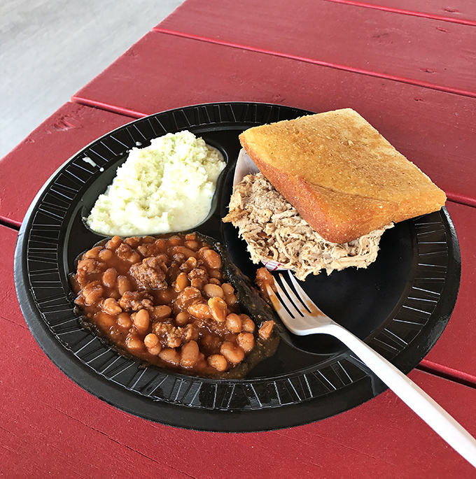 These baked beans have clearly been introduced to their pork neighbors&mdash;a sweet and savory side that's absorbed all the right barbecue influences.