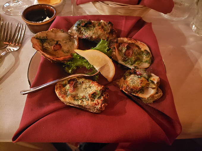 Baked oysters that look like they've been dressed for the opera&mdash;rich, decadent, and making you wonder why you'd ever eat them any other way.