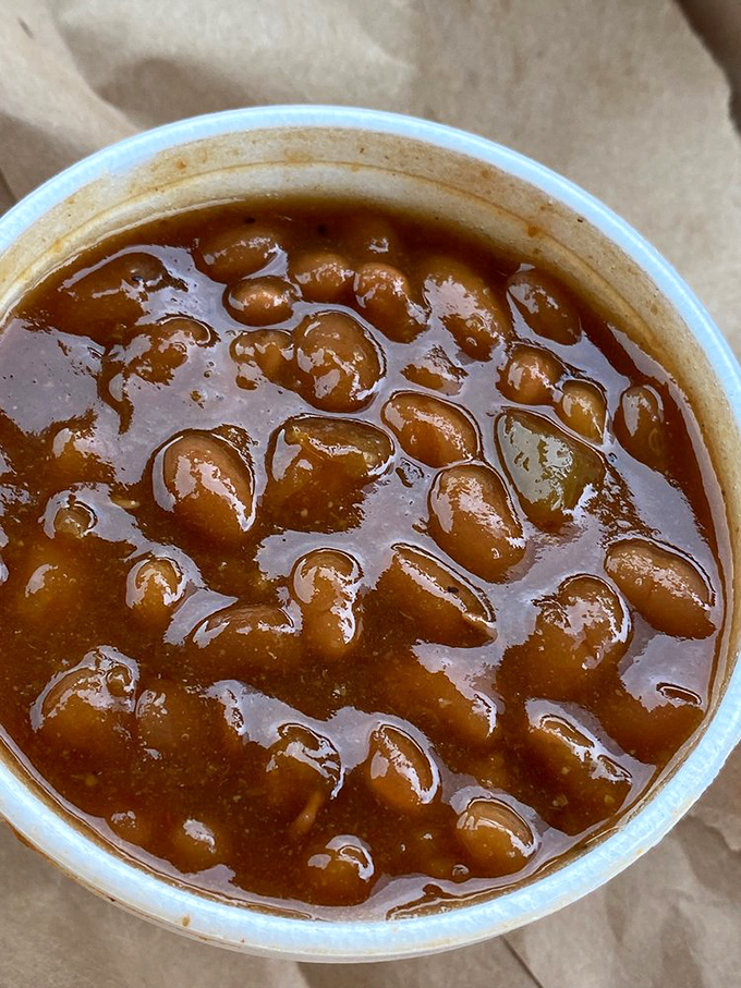 These baked beans have clearly been attending flavor seminary &ndash; each spoonful preaches the gospel of molasses and smoke.