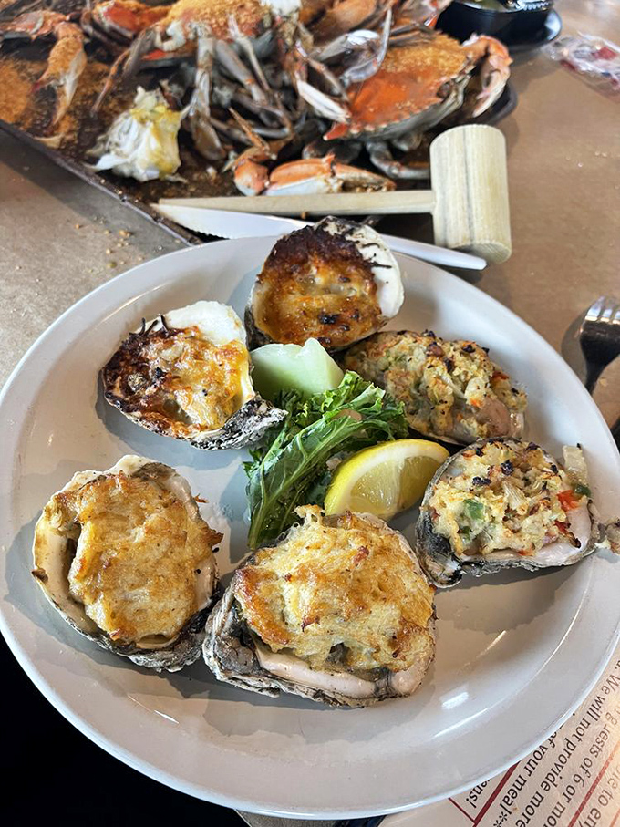 These baked oysters aren't just appetizers&mdash;they're little boats of joy sailing straight to your taste buds, topped with a savory treasure of seasoned goodness.