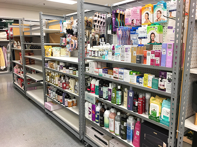 Beauty products lined up like soldiers of savings, ready to make you look good without looking broke.