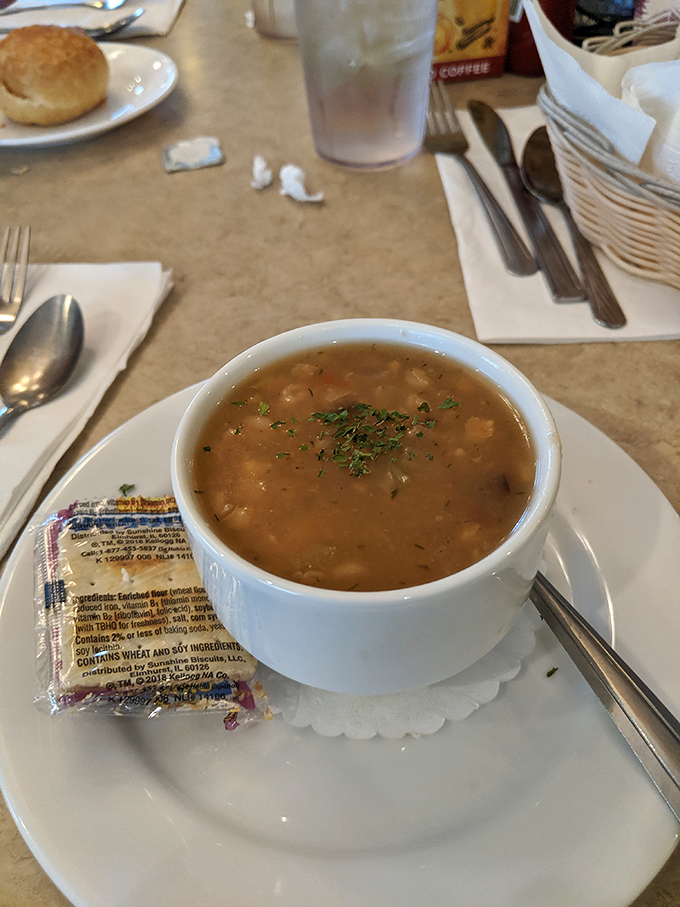 This isn't just soup&mdash;it's a warm hug in a bowl. The beef barley arrives steaming with chunks of tender meat and vegetables that taste like childhood memories.