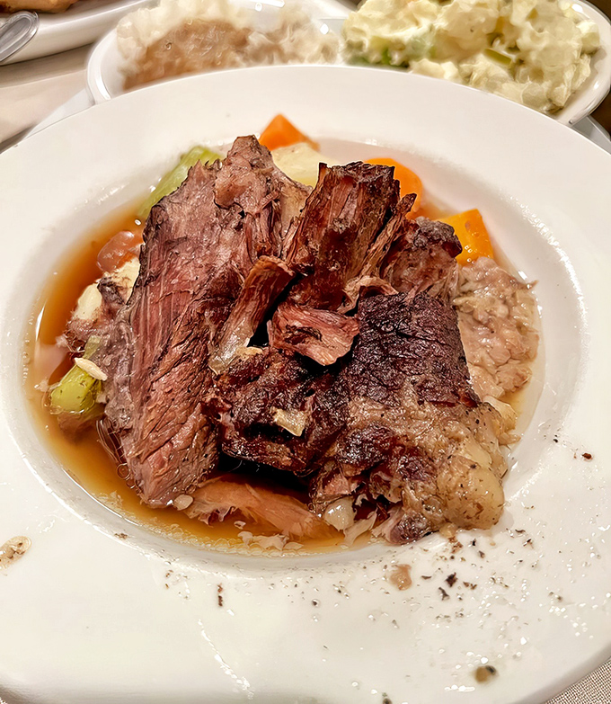 Pot roast that doesn't just fall apart&mdash;it surrenders completely, having clearly made peace with its delicious destiny in this savory, vegetable-studded broth.