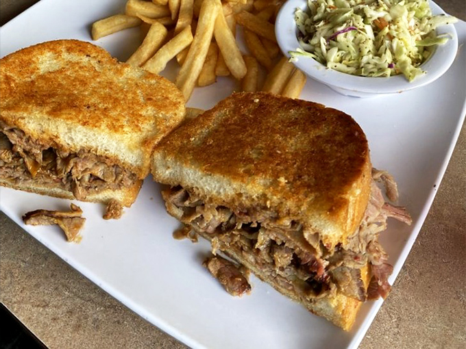 A sandwich that requires commitment—and possibly an extra napkin or three. This isn't just lunch; it's a beautiful relationship between meat and bread.