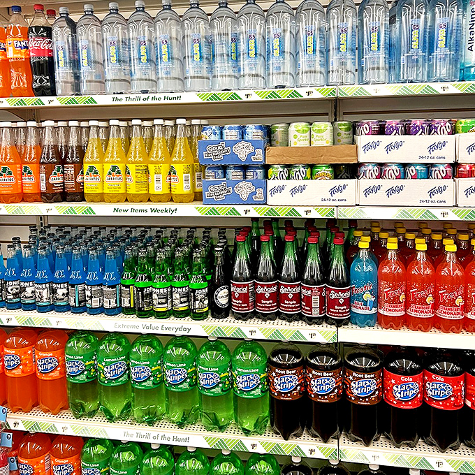 Beverage aisles stocked deep enough to hydrate an army, all without requiring a second mortgage for refreshment.