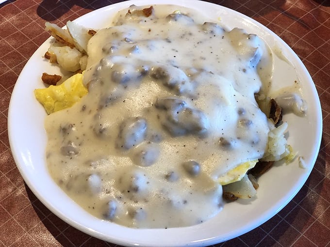 Biscuits and gravy: the Midwest's answer to French cuisine. Who needs b&eacute;arnaise when you can have this magnificent breakfast blanket?