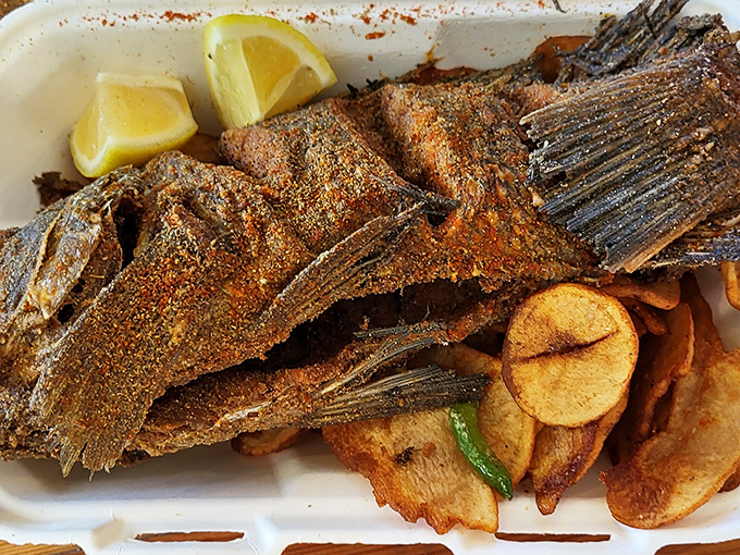 Black bass with skin so crispy it practically sings, paired with potatoes that somehow manage to steal a bit of the spotlight.