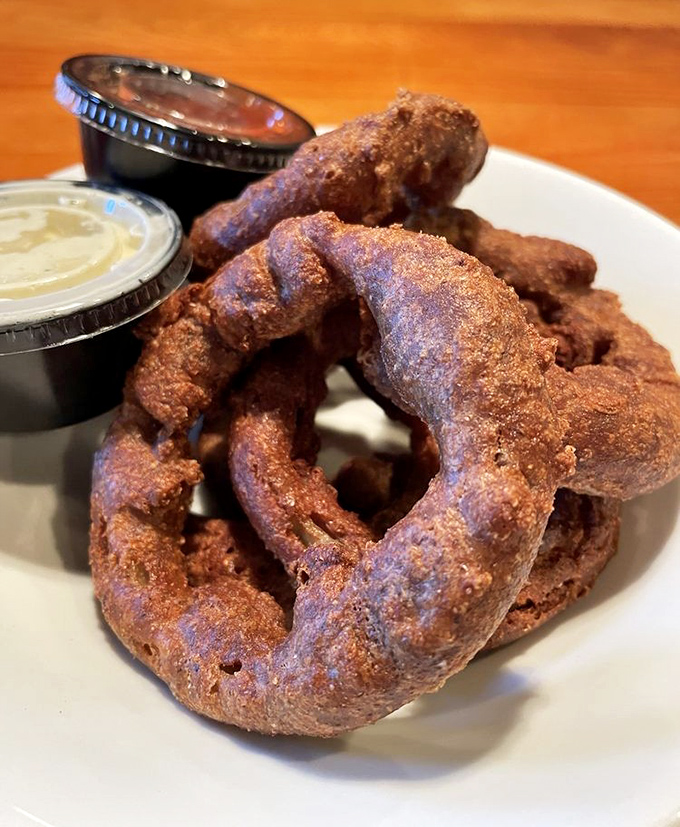 Blue Corn Onion Rings: proof that indigenous ingredients and comfort food make magical bedfellows. Dip these beauties in green chile ranch and prepare for enlightenment.