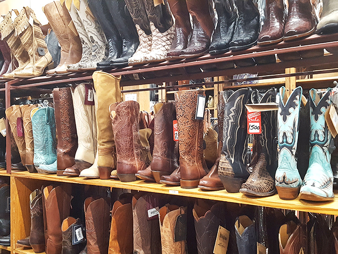 Boot heaven for Texans and wannabes alike. Each pair holds the ghost of two-steps danced and trails ridden&mdash;just waiting for new adventures.