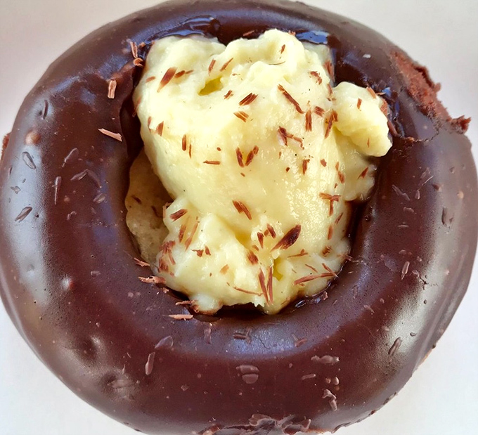 Chocolate exterior, custard soul &ndash; this Boston cream is the dessert equivalent of finding out your blind date looks like Paul Newman and cooks like Julia Child.