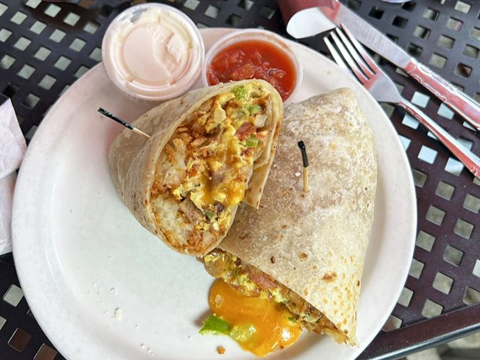 Breakfast burritos: proof that good ideas can cross borders and make mornings better for everyone. This one's packed tighter than vacation luggage.