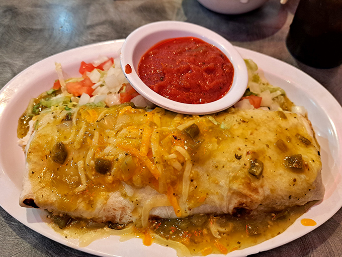 Breakfast burrito nirvana! This isn't some sad desk lunch masquerading as Mexican food &ndash; it's a proper morning feast wrapped in a tortilla hug.