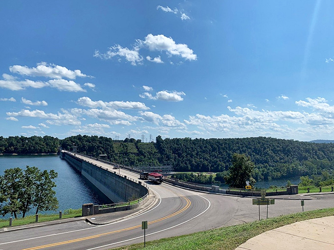 The Bull Shoals Dam road offers both engineering marvel and postcard-worthy views. Cross it and enter a world where "rush hour" means more than three boats on the lake.