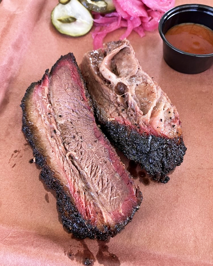 Brisket so perfectly pink it blushes. The smoke ring is BBQ's equivalent of a Michelin star&mdash;a badge of honor earned through patience.