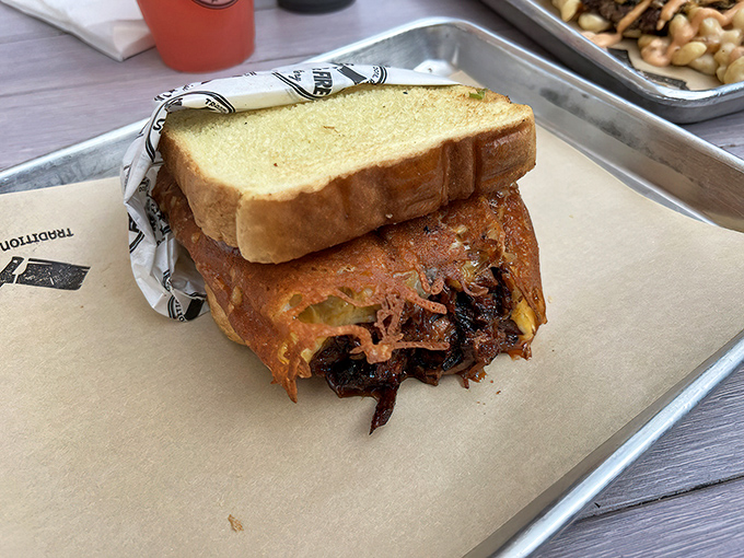 Brisket grilled cheese: where Texas tradition meets childhood comfort food and creates something so right it should probably be illegal.