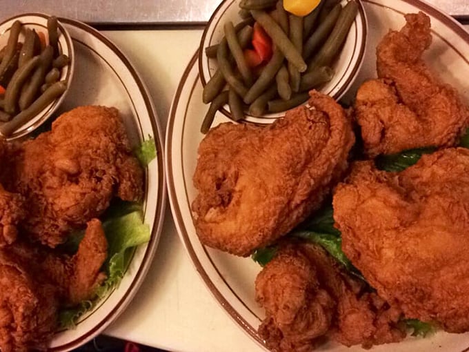 Broasted chicken that would make your grandmother both jealous and proud. That perfect golden crust protecting juicy meat is the stuff of roadside legend.