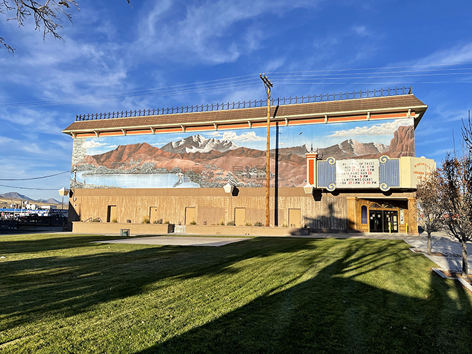The Buckaroo Hall of Fame's massive mural celebrates the West that wasn't just won but actually lived, complete with mountains that aren't just scenery but neighbors.