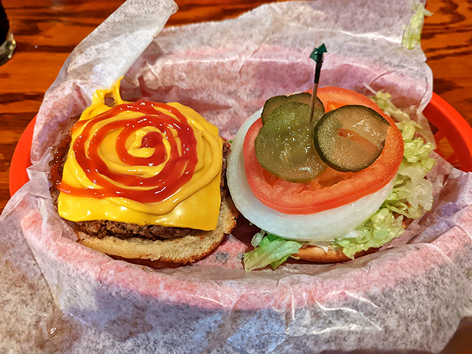 The classic Zip Burger comes dressed to impress with cheese, fresh veggies, and that perfect ratio of meat to bun that burger engineers dream about.