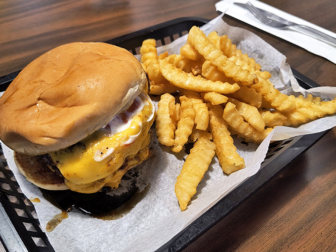 A burger that doesn't try to reinvent the wheel, just perfect it. Those crinkle-cut fries are the supporting actors who steal the scene.