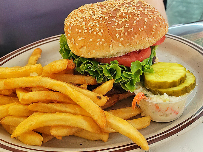 A burger built like a '57 Chevy – solid, reliable, and guaranteed to make you happy.