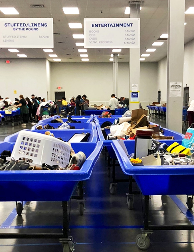 The thrill of the hunt in action &ndash; seasoned shoppers strategically working the bins while newcomers learn the ropes.