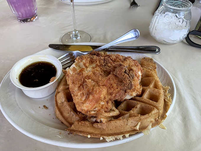 Chicken and waffles done right means crispy meets fluffy in a marriage that deserves its own romantic comedy storyline.
