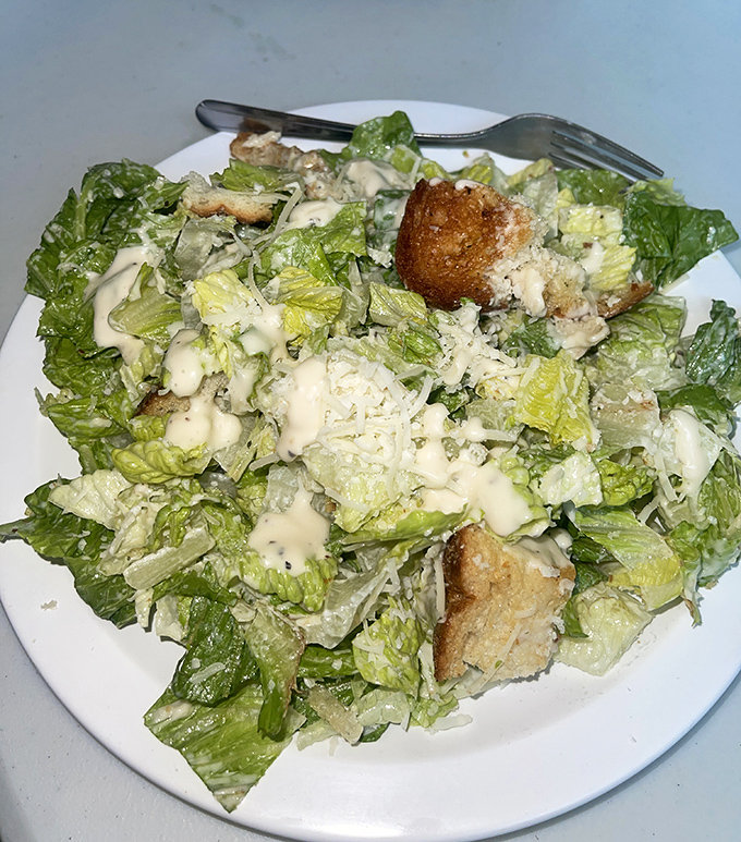 Not just a token healthy option! Cosmi's Caesar salad proves even a deli known for sandwiches can toss together crisp romaine, homemade croutons, and creamy dressing worth the caloric splurge.