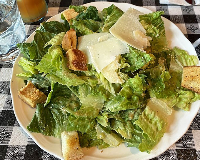 A Caesar salad that actually makes you excited about eating greens. Those shavings of Parmesan are basically vegetable frosting.