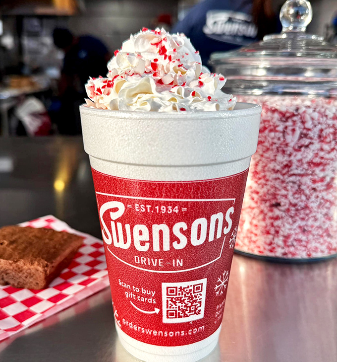 Whipped cream mountains topped with festive sprinkles&mdash;this milkshake brings more joy than finding money in last winter's coat pocket.