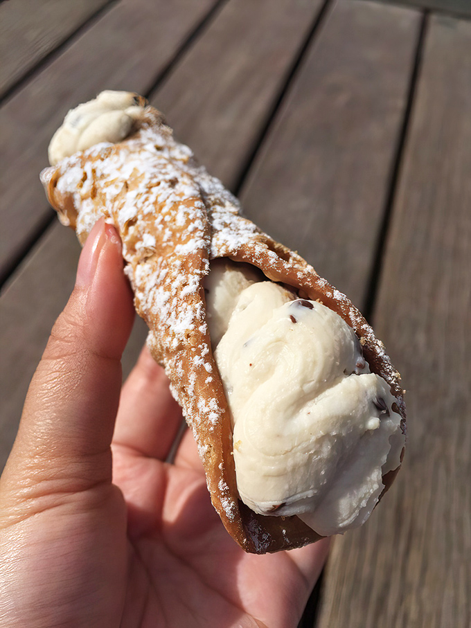 A cannoli so perfect, it makes you wonder if angels moonlight as pastry chefs in Poughkeepsie.