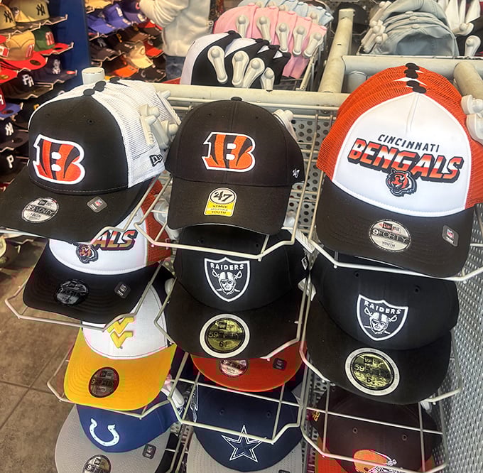 Sports fan central! These caps aren't just headwear&mdash;they're tribal identifiers that say "I bleed orange and black" without saying a word.