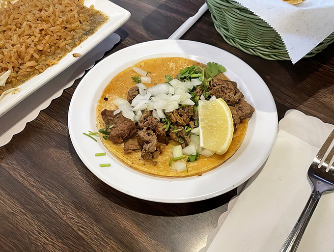 Carne asada tacos topped with fresh onions, cilantro, and lime prove that sometimes simplicity is the ultimate sophistication.