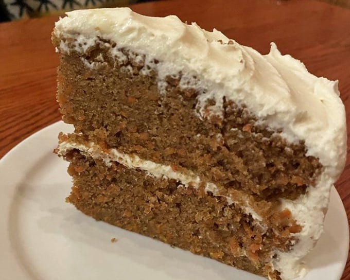 Behold the carrot cake that could make Bugs Bunny switch to desserts! Layers of moist goodness topped with cream cheese frosting that dreams are made of. 
