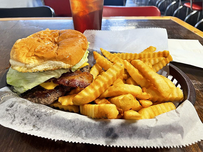 The burger that launched a thousand return trips&mdash;hand-crafted patty with the perfect sear, nestled in a bun that knows its supporting role.