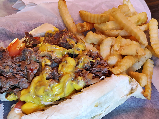 The cheesesteak at Jeff's doesn't try to reinvent Philadelphia's gift to the world &ndash; it just executes it flawlessly with tender meat, melted cheese, and those perfect crinkle-cut fries.