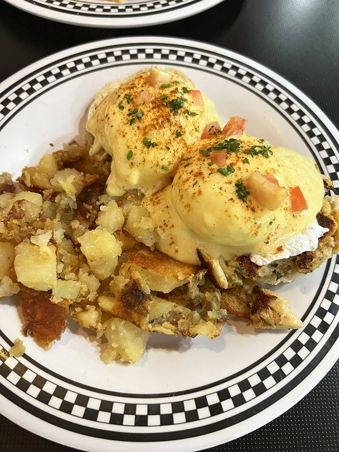 Eggs Benedict gets the Chesapeake treatment with perfectly poached eggs and a sprinkle of Old Bay&mdash;breakfast elevated to an art form.