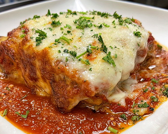 Chicken Parmigiana so beautifully executed it deserves its own Renaissance painting &ndash; "The Birth of Deliciousness" perhaps?