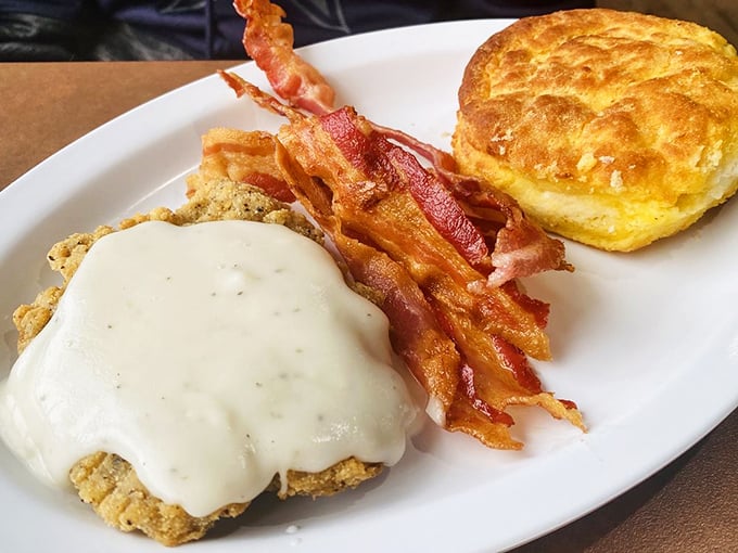 Chicken and gravy meeting crispy bacon is like watching your favorite comfort foods form the world's most delicious support group.