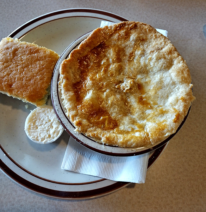 A chicken pot pie with a golden dome that would make any state capitol building jealous &ndash; architecture you can eat with a spoon.