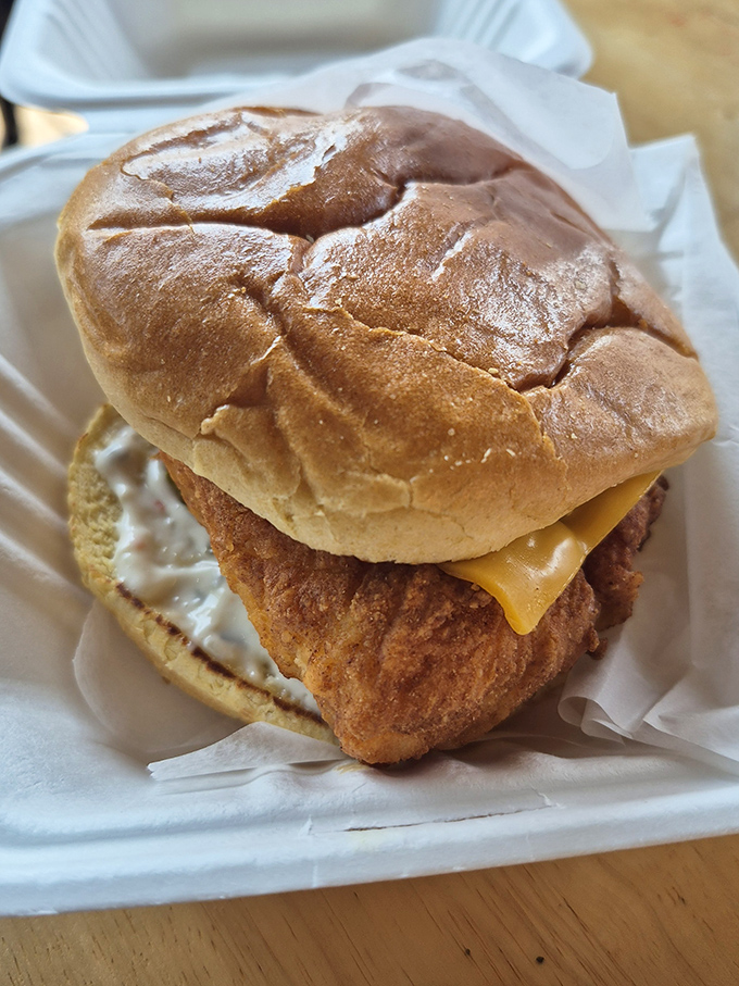 The chicken sandwich that doesn't need social media hype. A perfectly fried cutlet nestled in a soft bun with just the right accessories&mdash;simplicity at its most delicious.