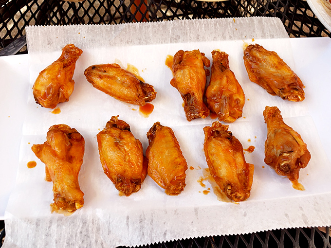 These wings might not be traditional Mexican fare, but they've clearly been invited to the fiesta. Crispy, saucy, and lined up like delicious little soldiers.