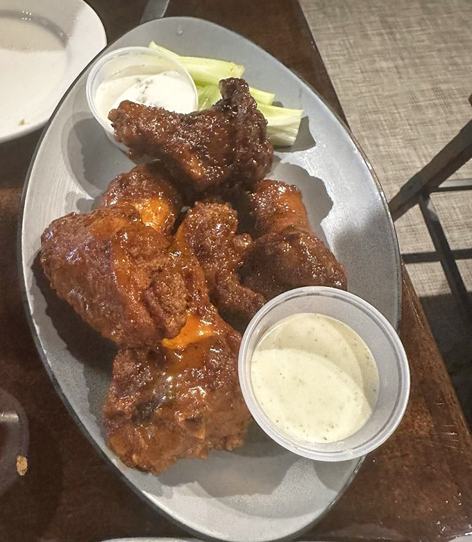 These aren't your average wings&mdash;they're flavor bombs with attitude. Crispy, saucy, and served with dipping options that demand exploration.