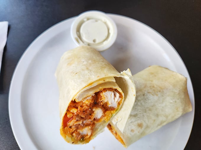 This chicken wrap isn't just lunch&mdash;it's a perfectly portable package of flavors that keeps your hands as happy as your stomach.