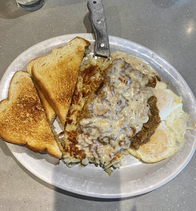 This isn't just breakfast&mdash;it's a morning masterpiece where gravy becomes an art form and hash browns achieve their highest purpose.