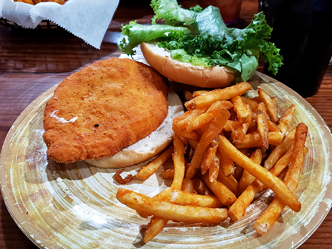 The chicken sandwich plays it cool next to those fries, but we all know who's really running this plate.