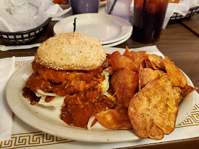 This isn't just a chili burger &ndash; it's a glorious mess of a masterpiece that requires strategic planning, multiple napkins, and zero regrets.