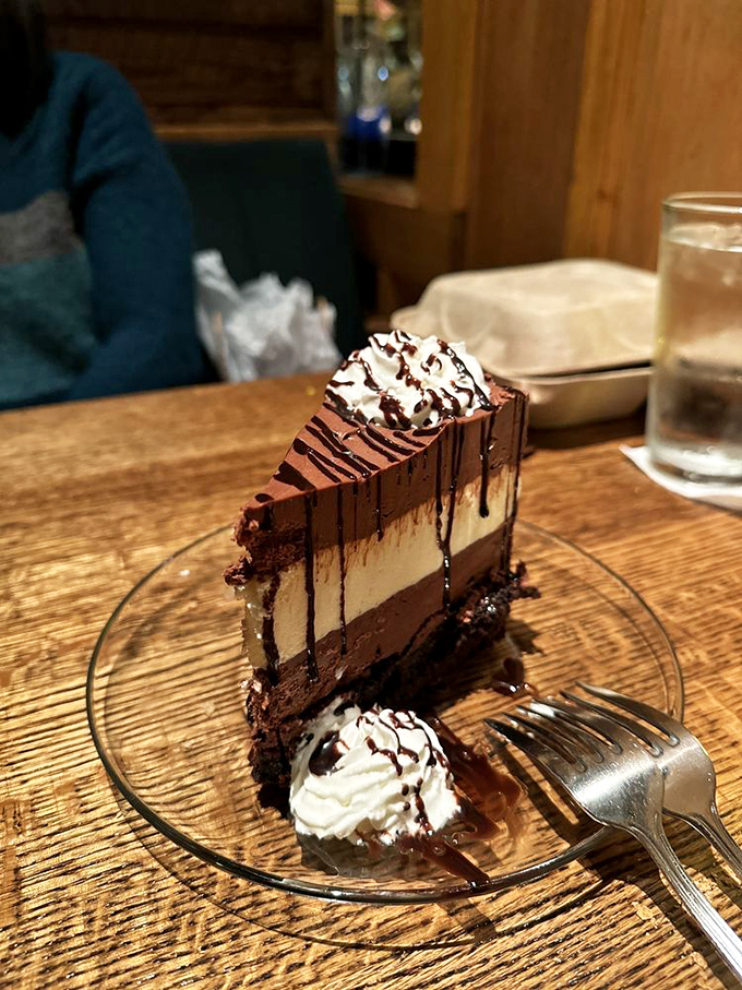 Chocolate mousse pie with three distinct layers? That's not dessert &ndash; that's architectural genius you can eat.